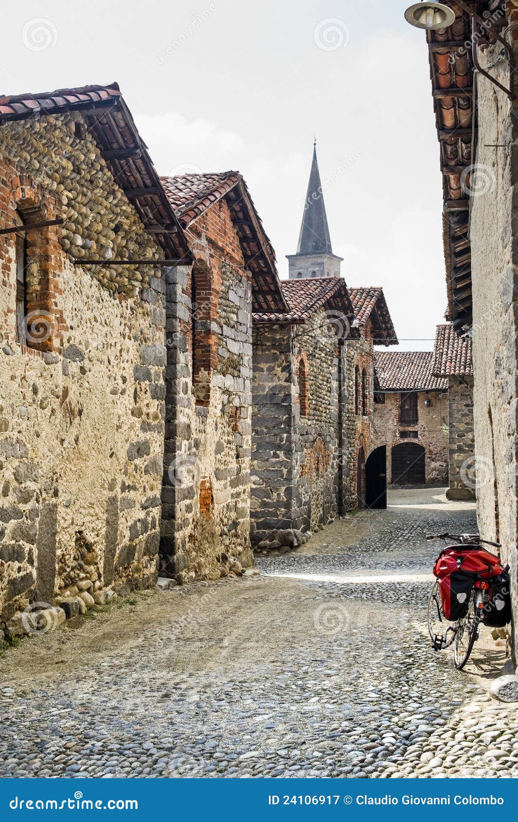Ricetto of Candelo (Italy) with Bicycle Stock Image - Image of village ...