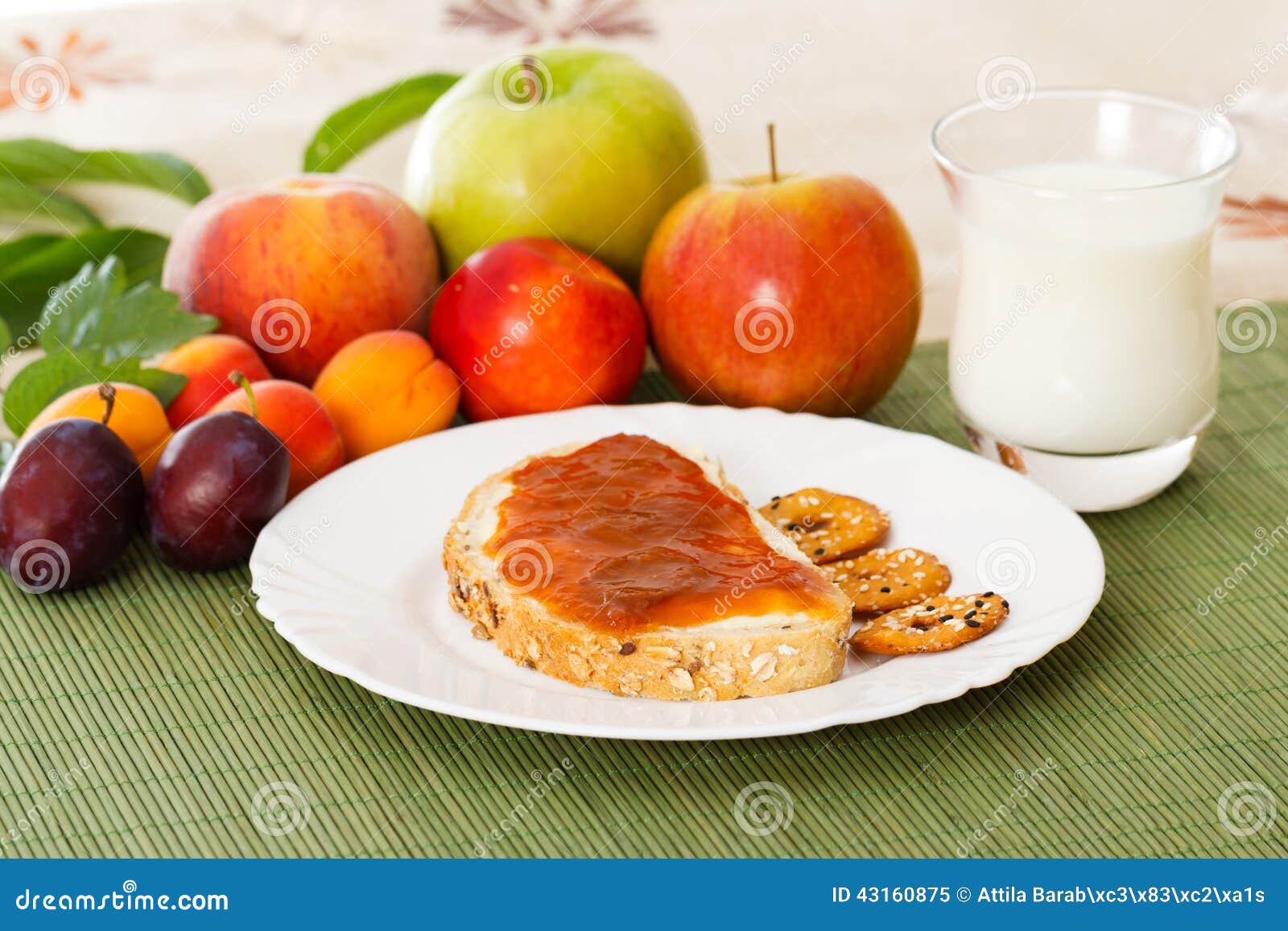 Rich Breakfast stock image. Image of bamboo, peach, flavor - 43160875