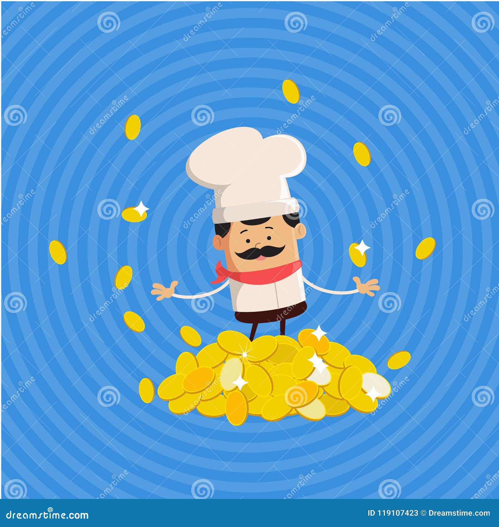 Rich Cartoon Chef Flat Vector Illustration Design Stock Vector ...