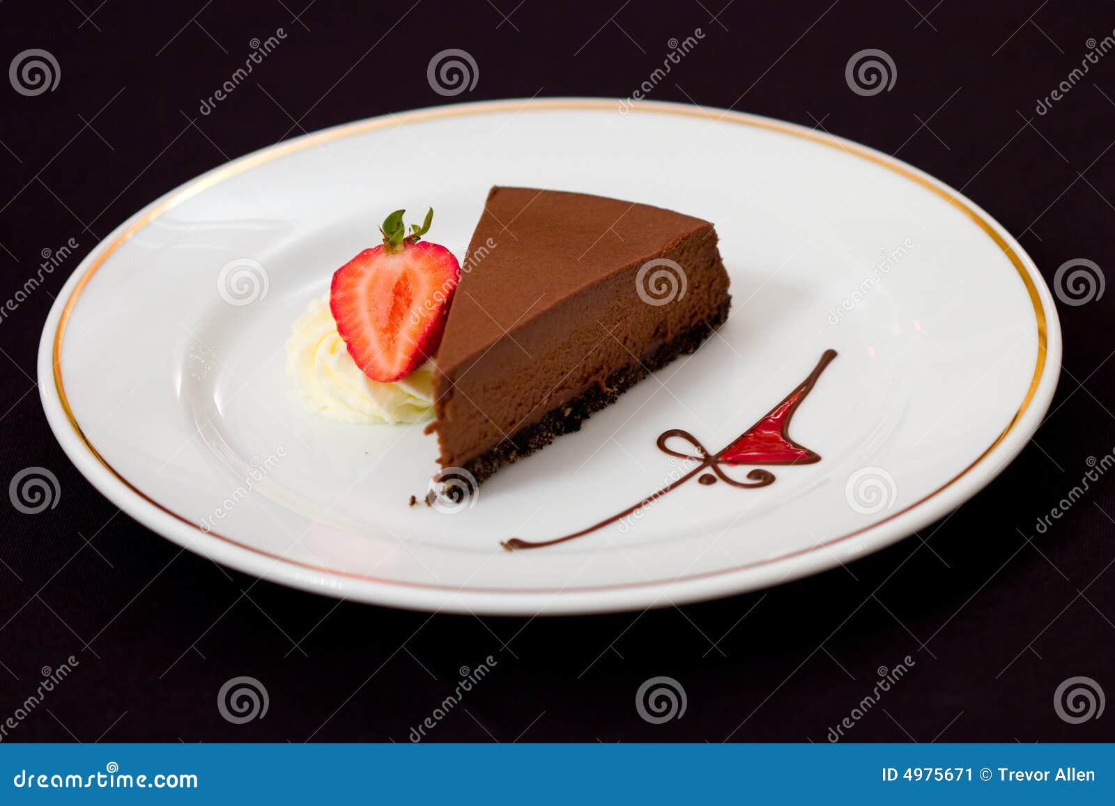 Rich Chocolate Cheesecake stock image. Image of sugar - 4975671