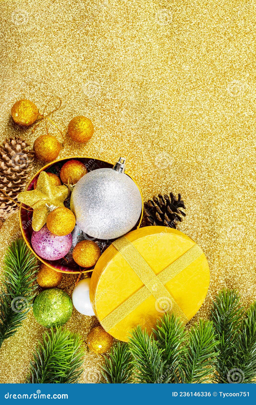 Rich Christmas Composition. Lots of Objects - Candy Canes, Christmas ...