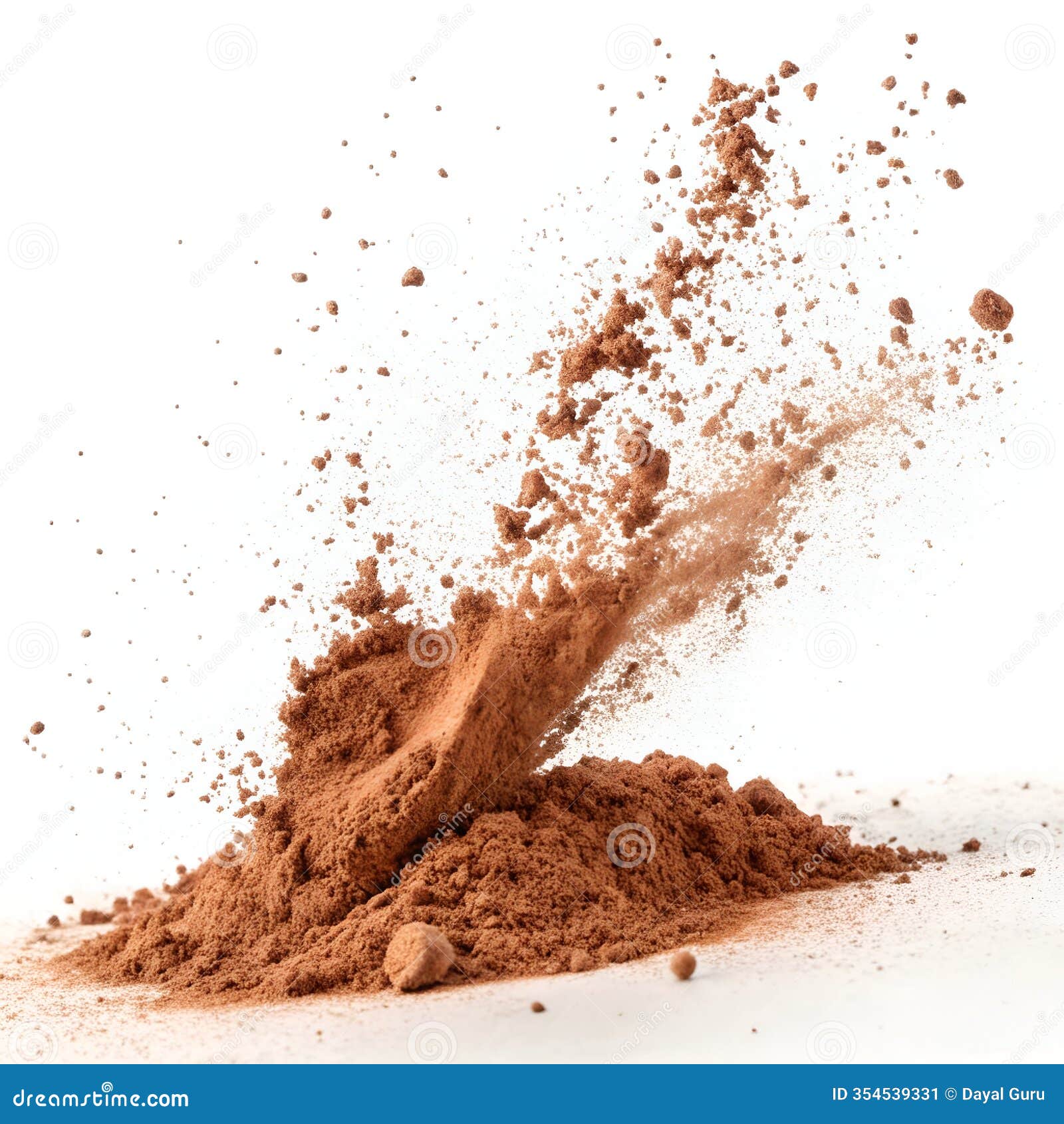 Rich Cocoa Powder Splash Isolated On White Background Royalty-Free ...