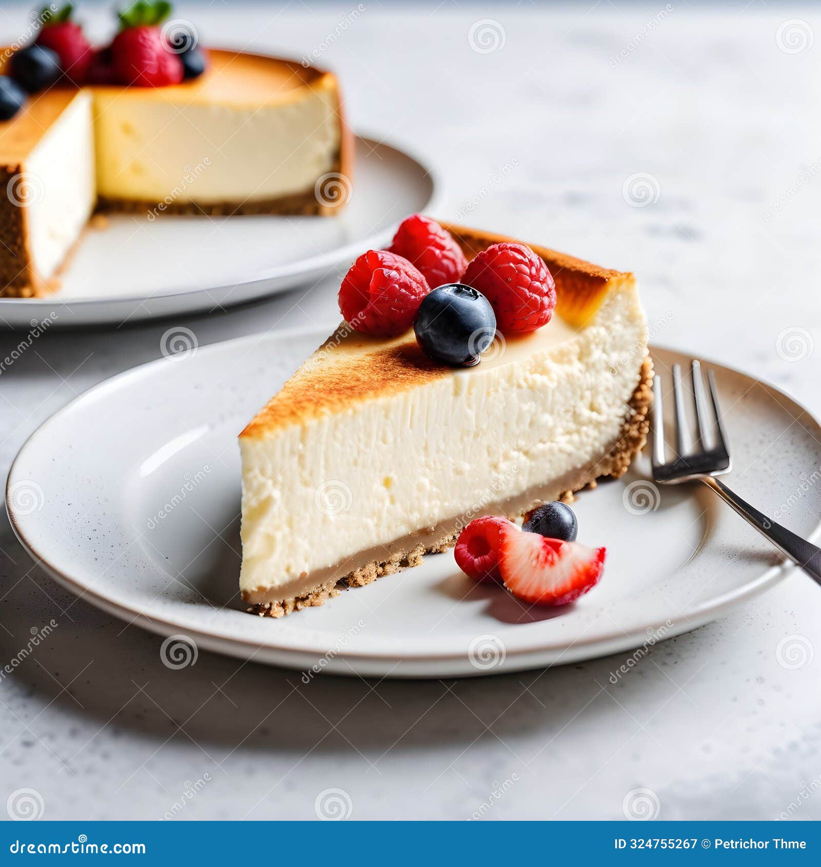 Rich and Creamy New York Cheesecake Delight Stock Image - Image of ...