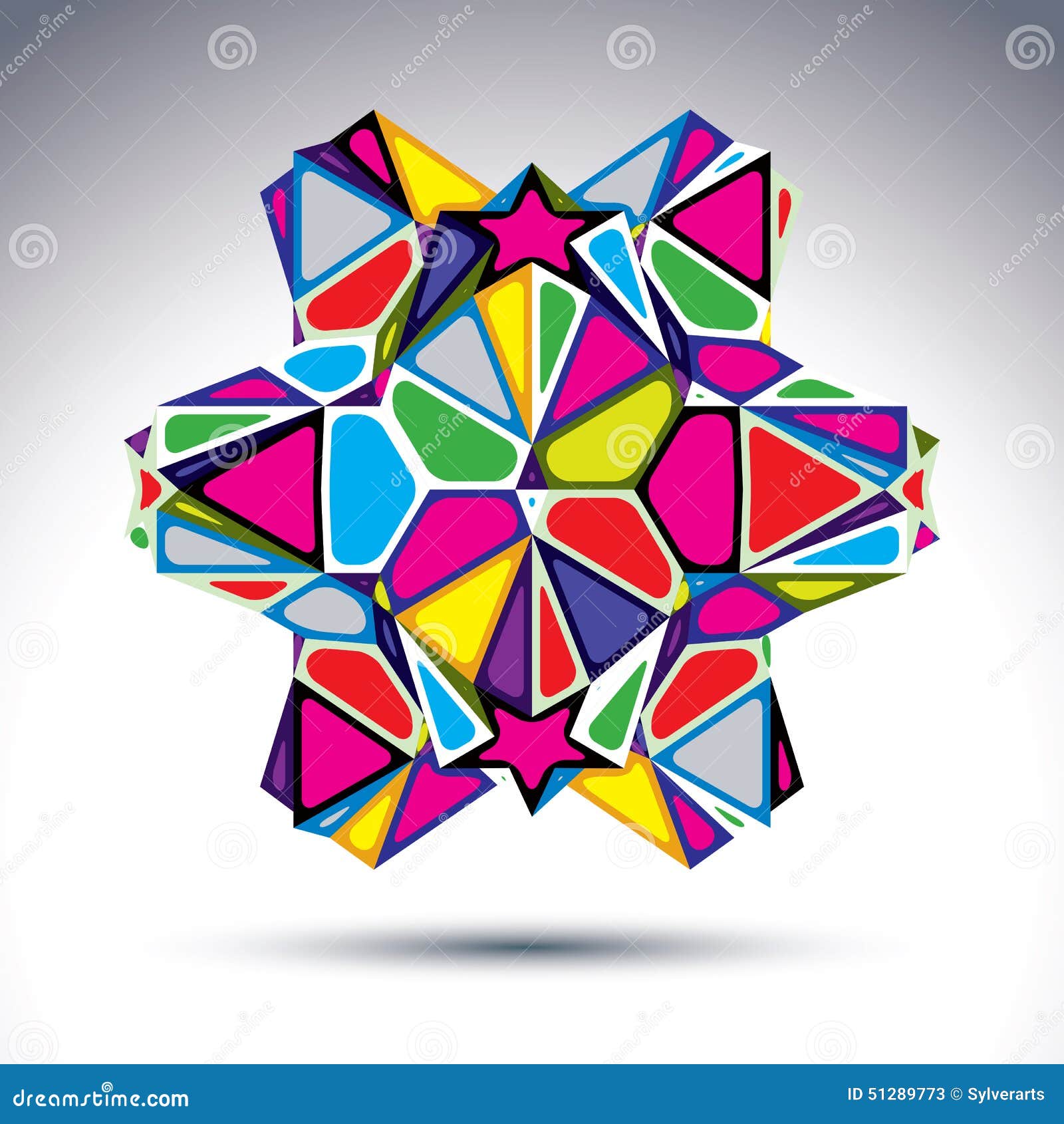 Rich 3d Abstract Psychedelic Figure Constructed from Triangles a Stock ...