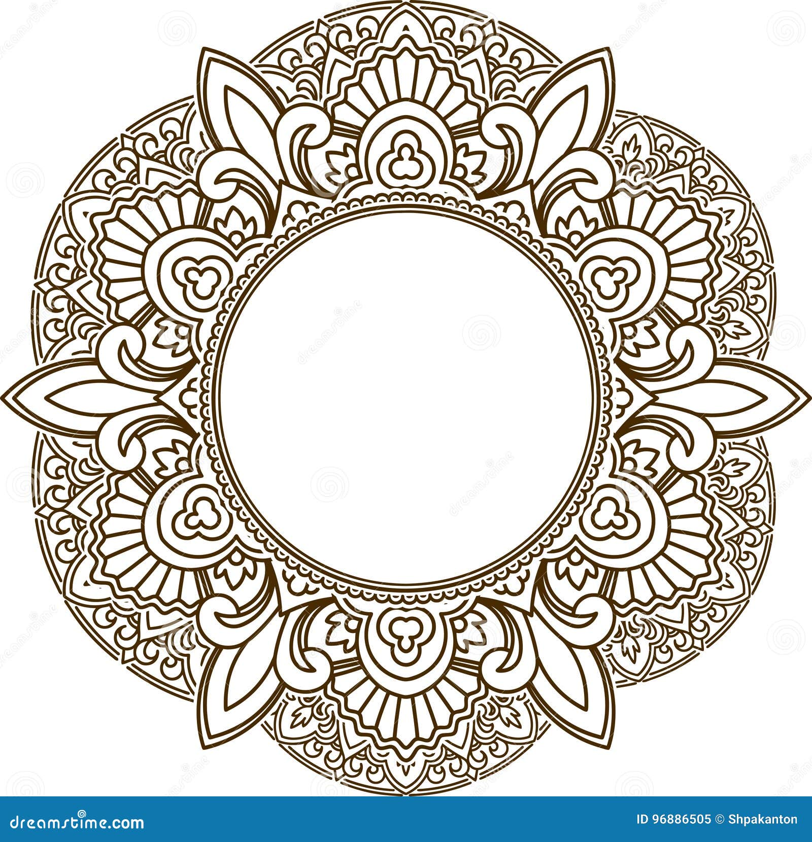 Henna Frame Doodles Mehndi Tattoo Vector | CartoonDealer.com #25247190