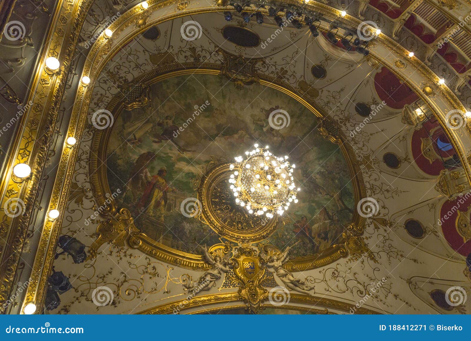 Baroque Ceiling Dome Designs And Column Inside Kashan Palace Stock ...
