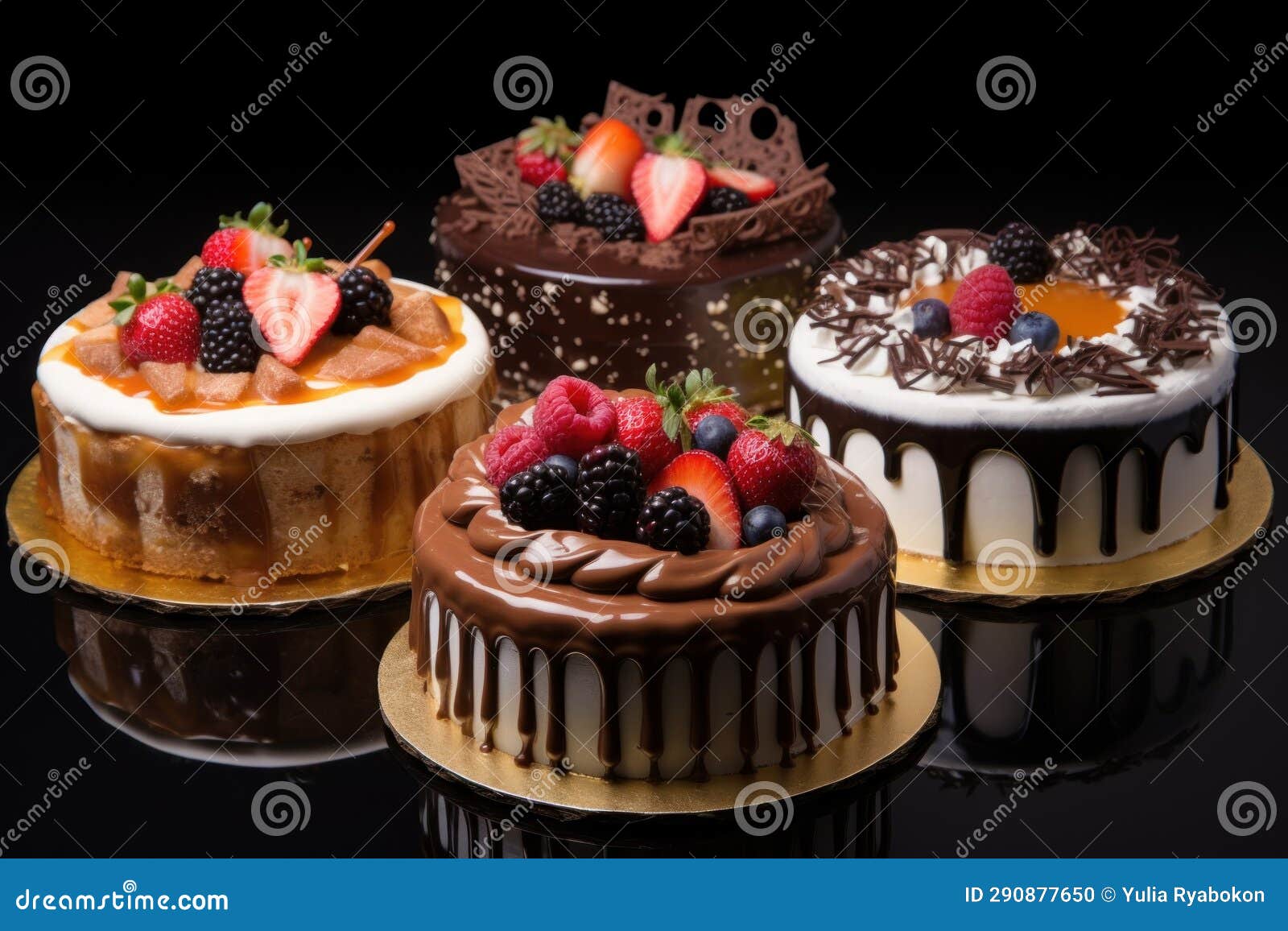Rich Desert Cakes Assorted. Generate Ai Stock Photo - Image of cream ...