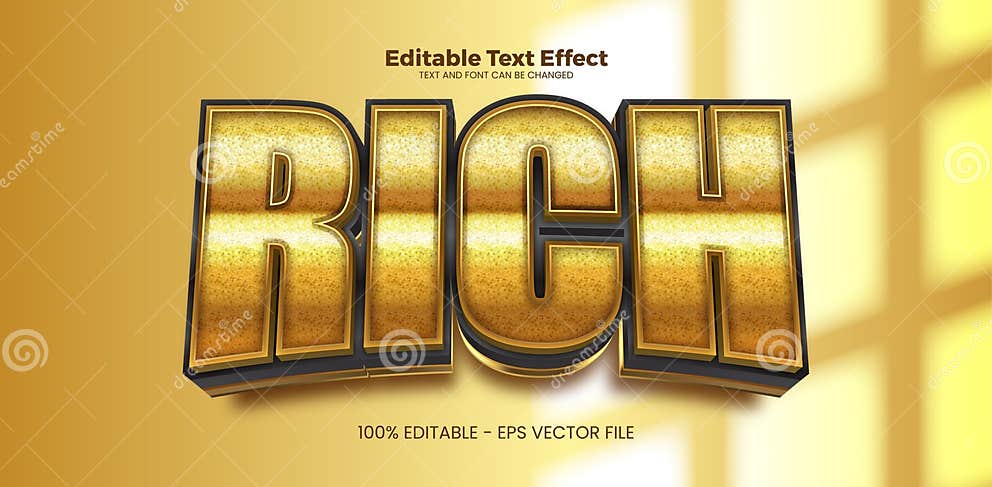 Rich Editable Text Effect in Modern Trend Style Stock Illustration ...