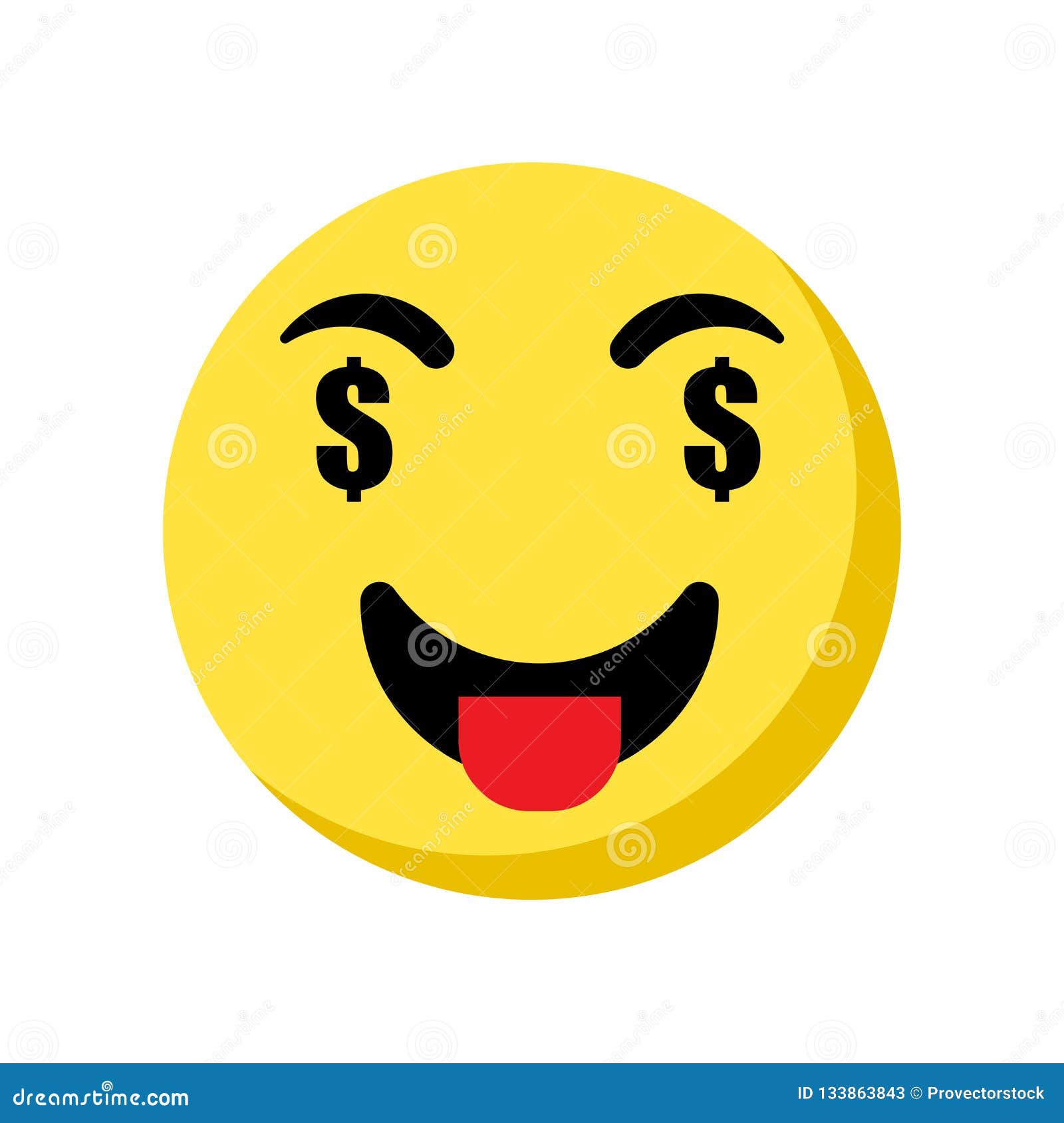 Rich Emoji Icon Isolated on White Background Stock Vector ...