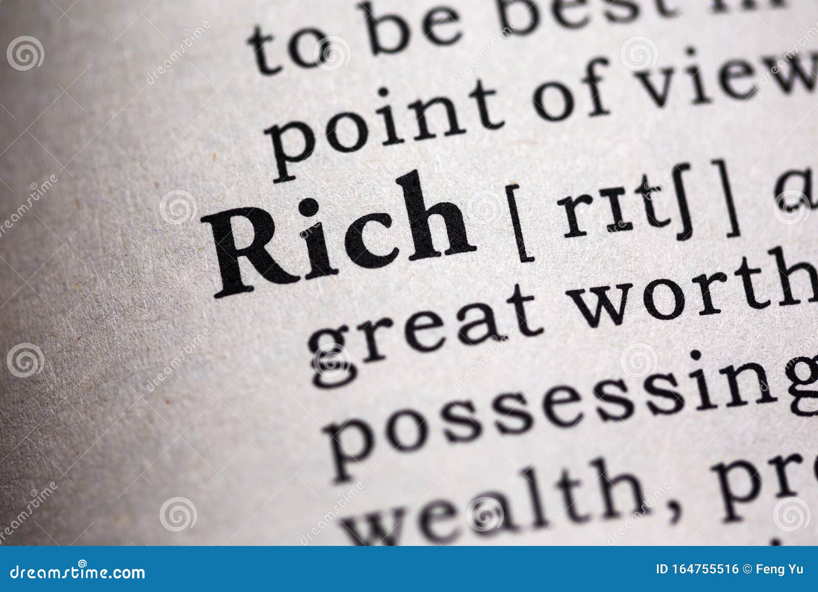 Definition of the Word Rich Stock Photo - Image of word, wealth: 164755516