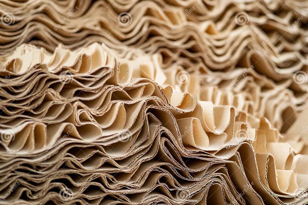 The Artistic Layers of Textured Brown Corrugated Cardboard in Soft ...