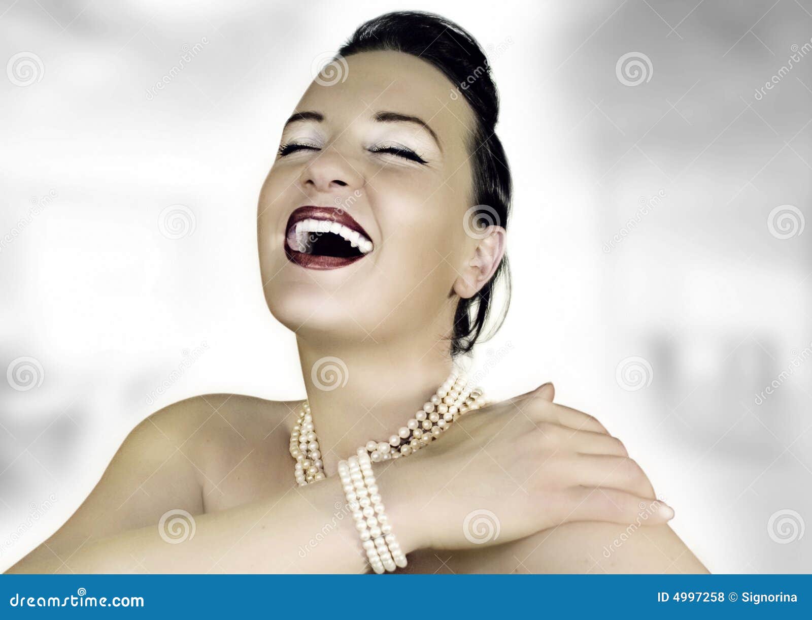 Rich girl laughing stock photo. Image of makeup, portrait - 4997258