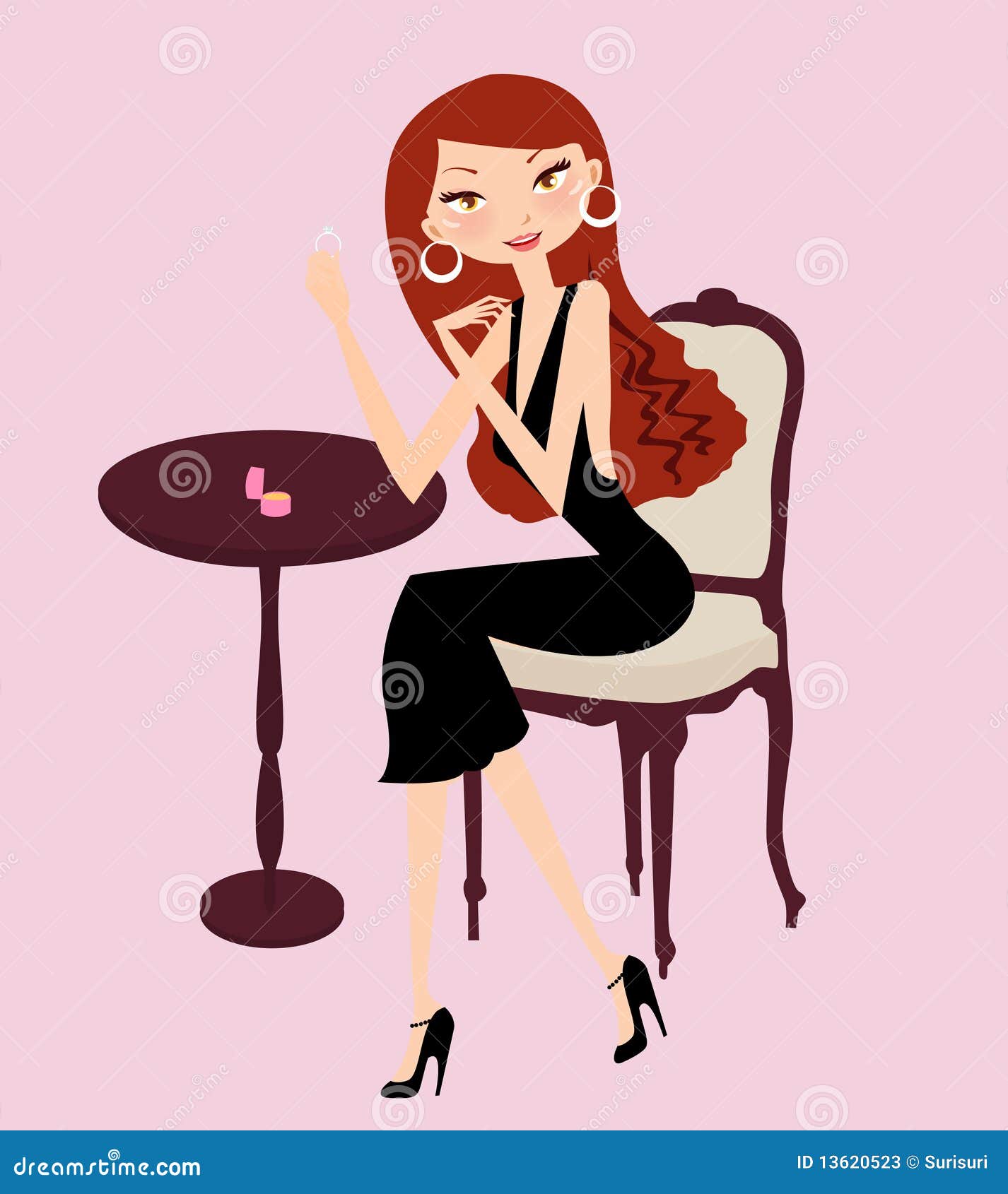 Rich girl with ring stock vector. Illustration of close - 13620523