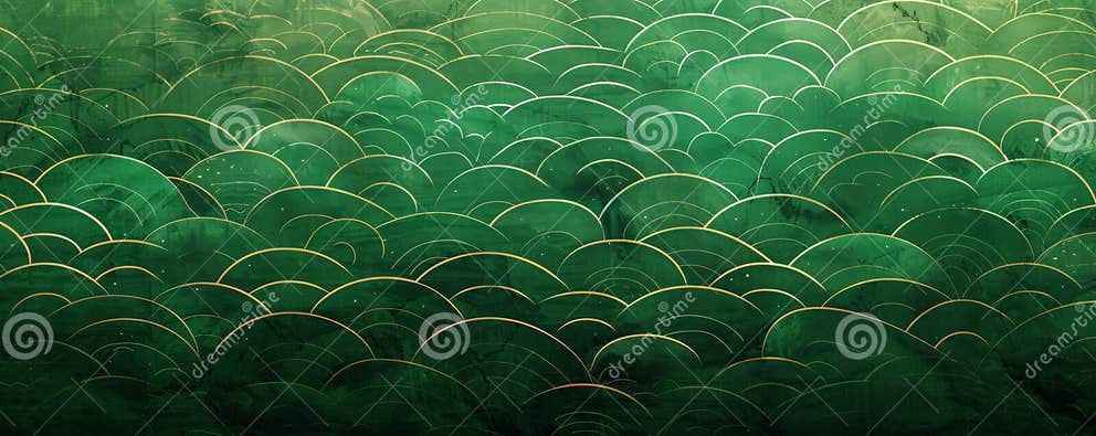 A Rich Green Background with a Subtle Pattern of Overlapping Waves ...