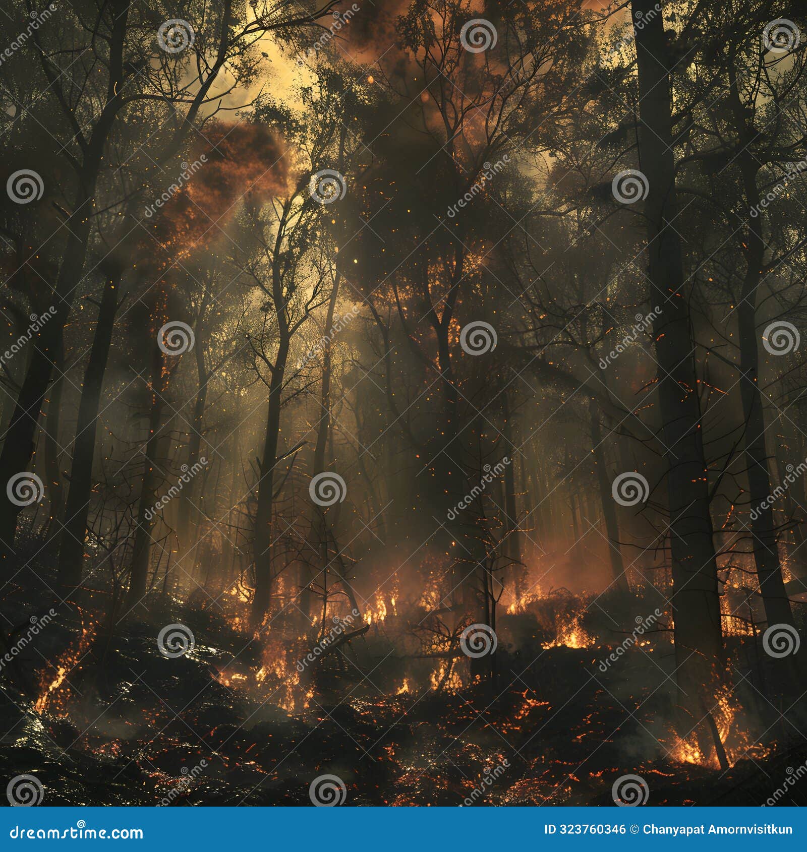 A rich human burn forest stock illustration. Illustration of emergency ...