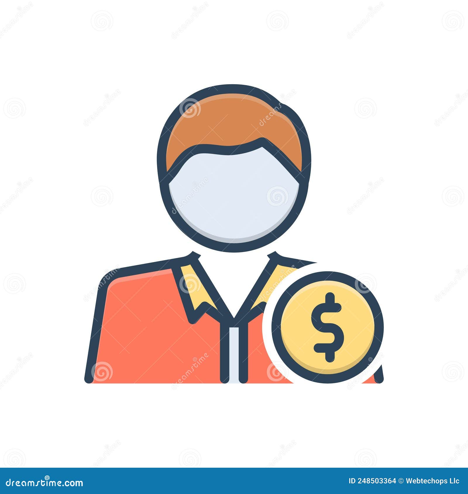 Color Illustration Icon for Rich, Man and People Stock Illustration ...