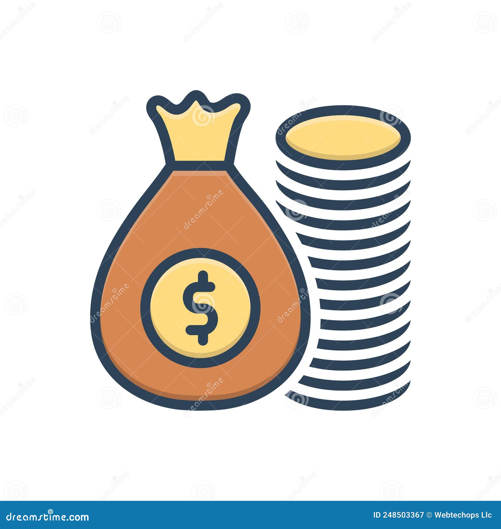 Color Illustration Icon for Rich, Wealthy and Money Stock Illustration ...