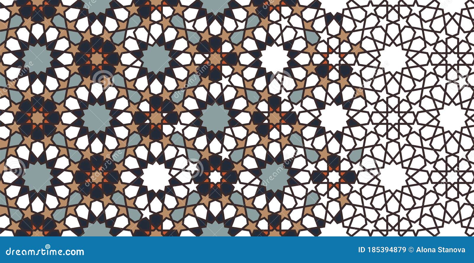Rich, Luxury Morocco Star, Flower Seamless Vector Pattern. Geometric ...