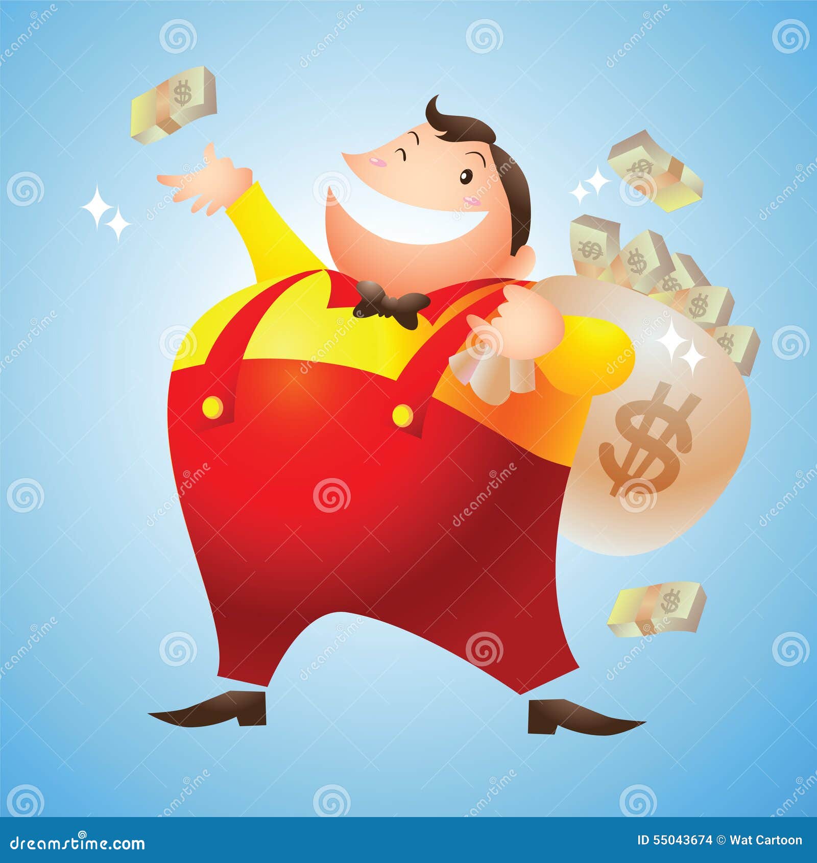 Rich man happy stock vector. Illustration of vector, throw - 55043674
