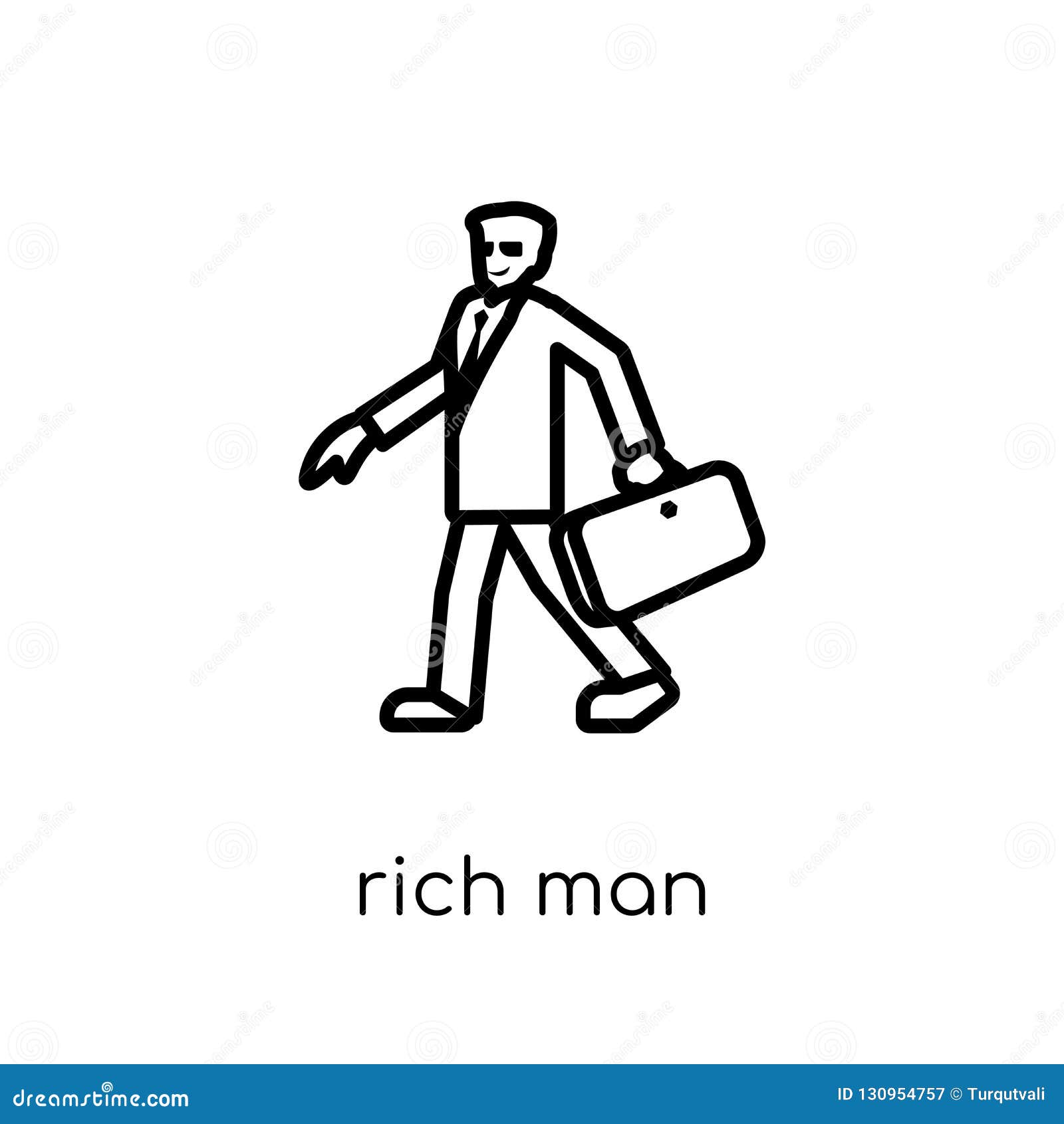 Rich Man Icon. Trendy Modern Flat Linear Vector Rich Man Icon on Stock ...