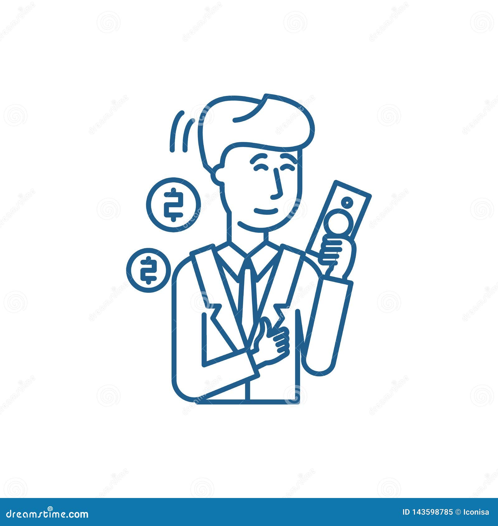 Rich Man Line Icon Concept. Rich Man Flat Vector Symbol, Sign, Outline ... Rich Man Line Icon Concept. Rich Man Flat Vector Symbol, Sign, Outline ...