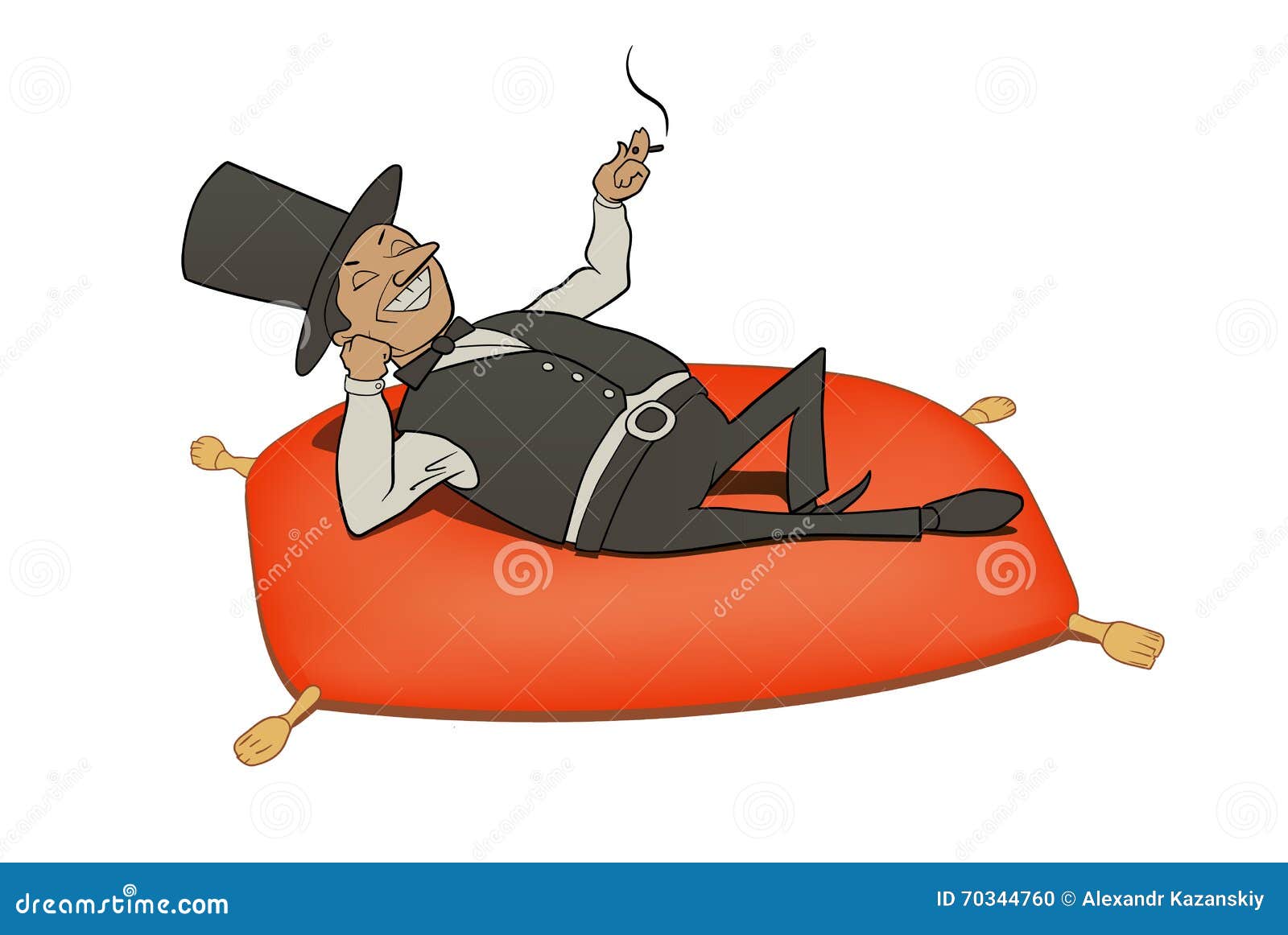 Rich man relaxation stock vector. Illustration of organization - 70344760