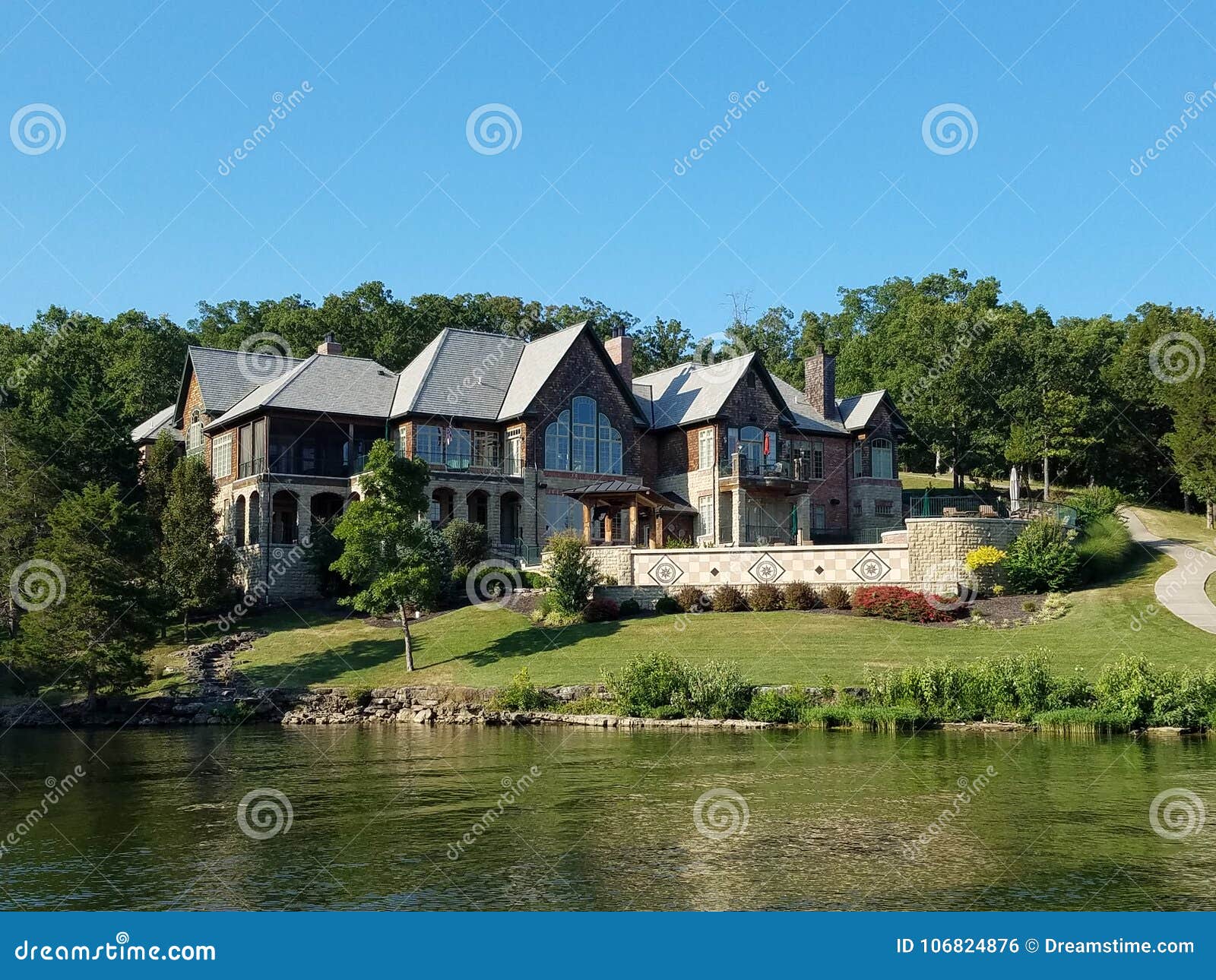 Rich man& x27;s house stock photo. Image of lake - 106824876