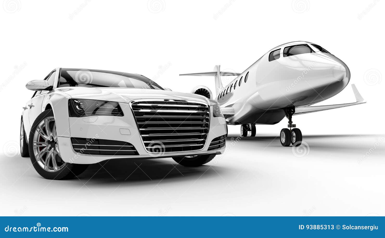 Rich Man Vehicles Painted in White Stock Illustration - Illustration of ...