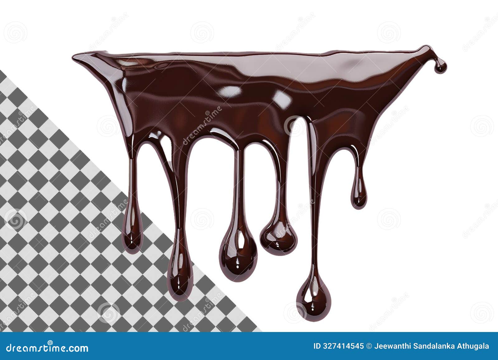 Rich, Melted Brown Chocolate Dripping on Transparent Background Stock ...