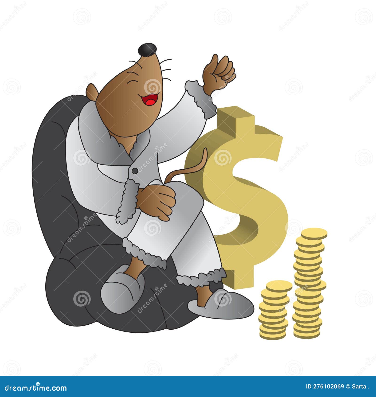 Rich Mouse Sitting on the Couch Cartoon Character Stock Illustration ...