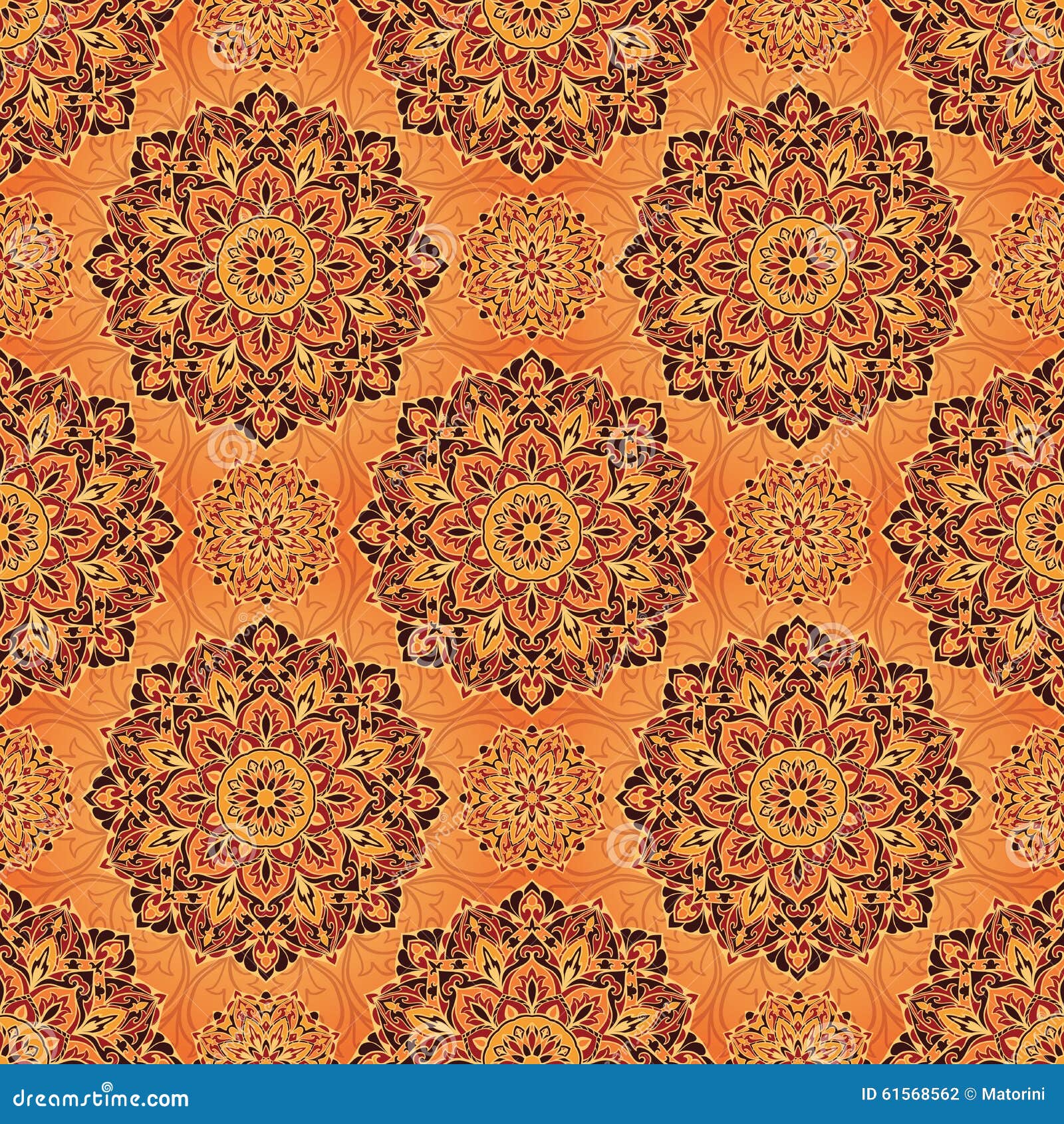 Rich orange ornament. stock vector. Illustration of oriental - 61568562