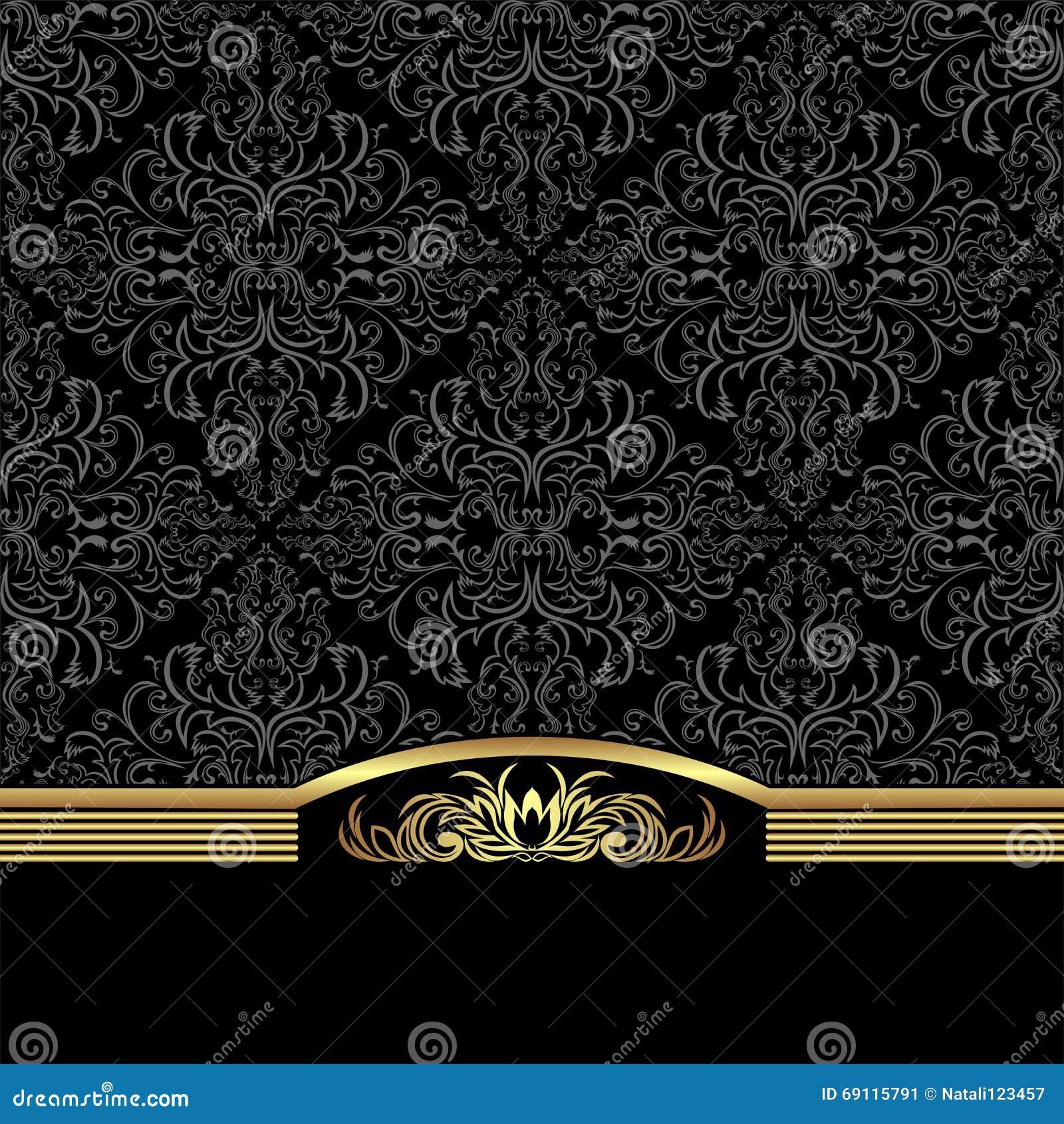 Rich Ornamental Background Decorated the Elegant Border Stock Vector ...
