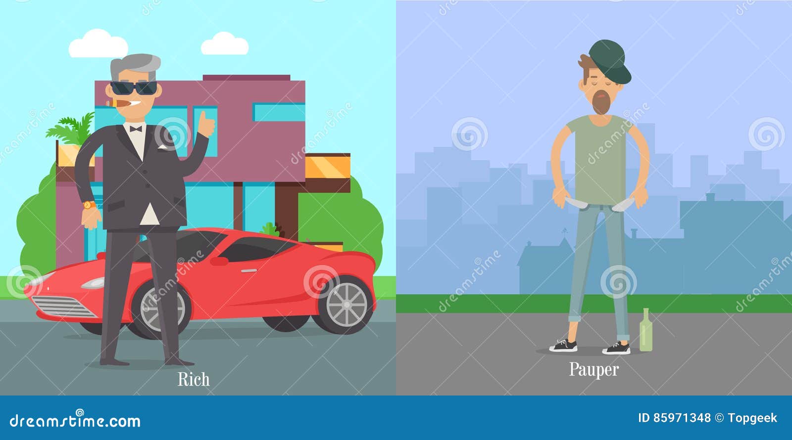 The Difference Between Rich And Poor People Royalty-Free Stock ...