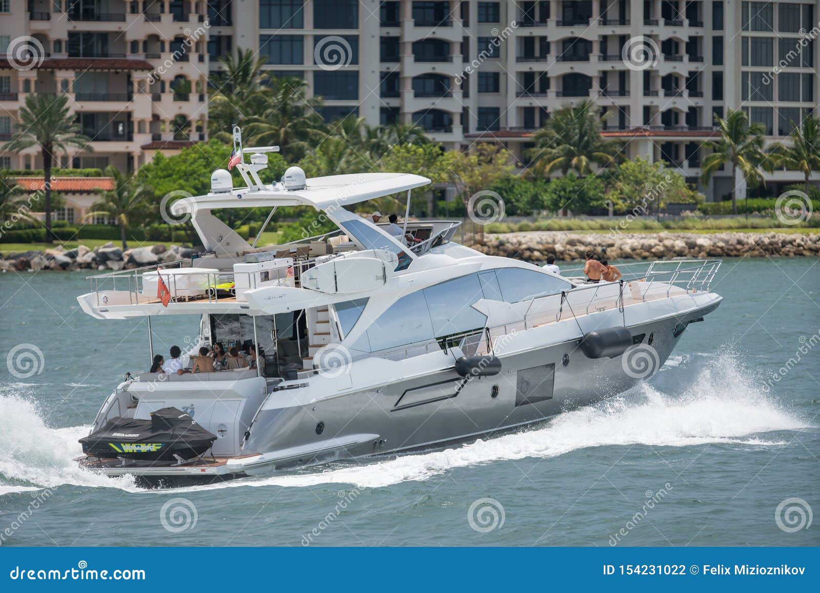 Rich People on a Yacht in Miami Beach Editorial Photography - Image of ...