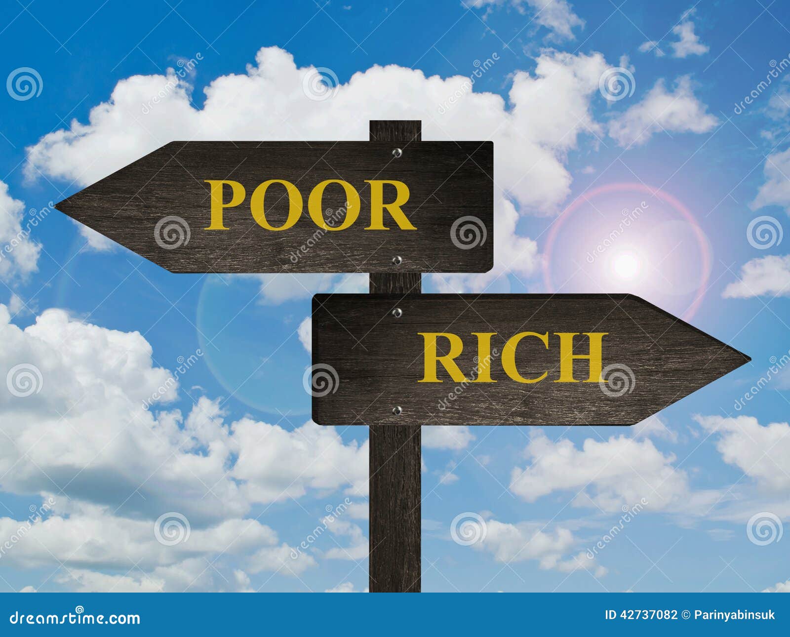 Rich and Poor directions. stock photo. Image of rich - 42737082