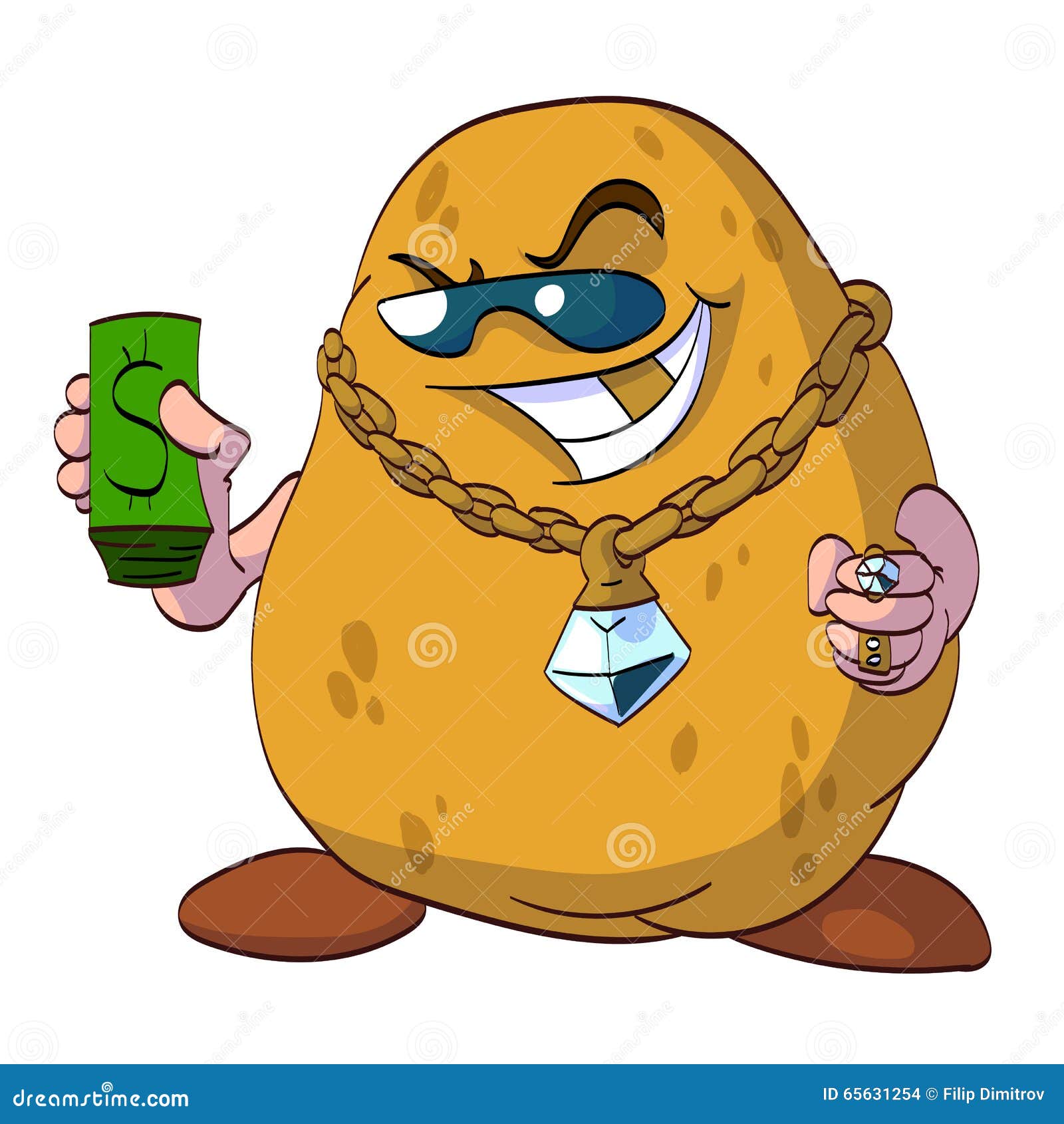 Rich potato illustration stock vector. Illustration of character - 65631254