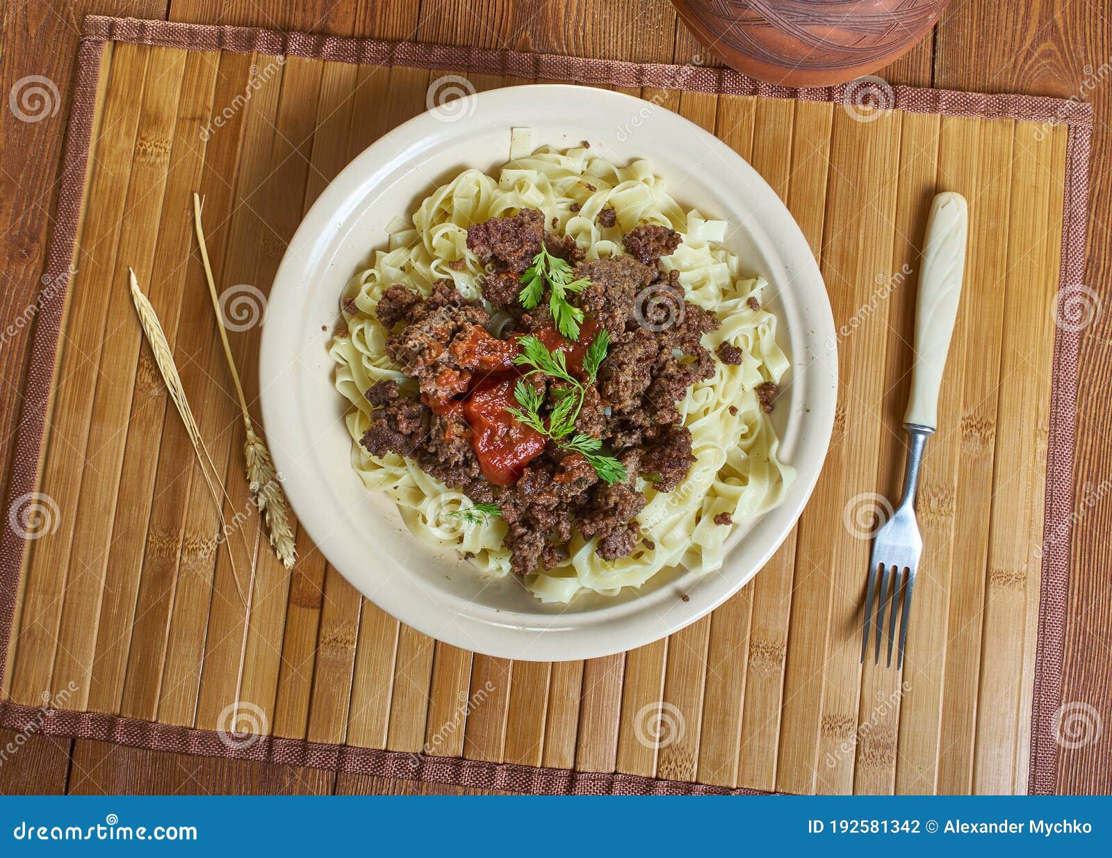 Rich ragu stock photo. Image of pappardelle, noodle - 192581342