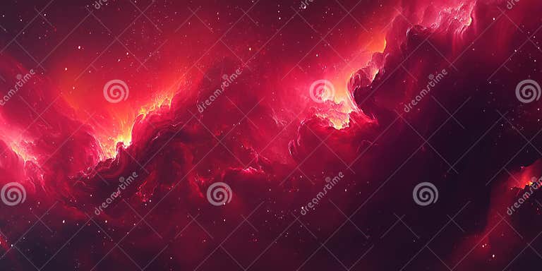 A Rich, Ruby Red Background with a Soft, Cloud-like Texture and Glowing ...