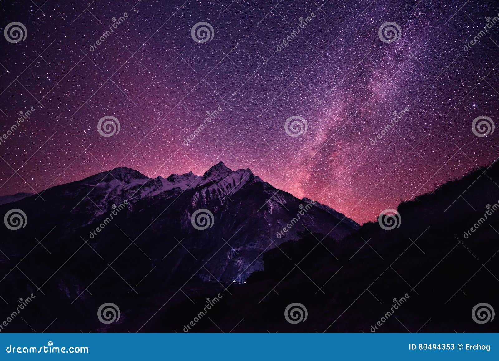 Rich Star Sky in Nepal Mountains Stock Image - Image of bright, cluster ...