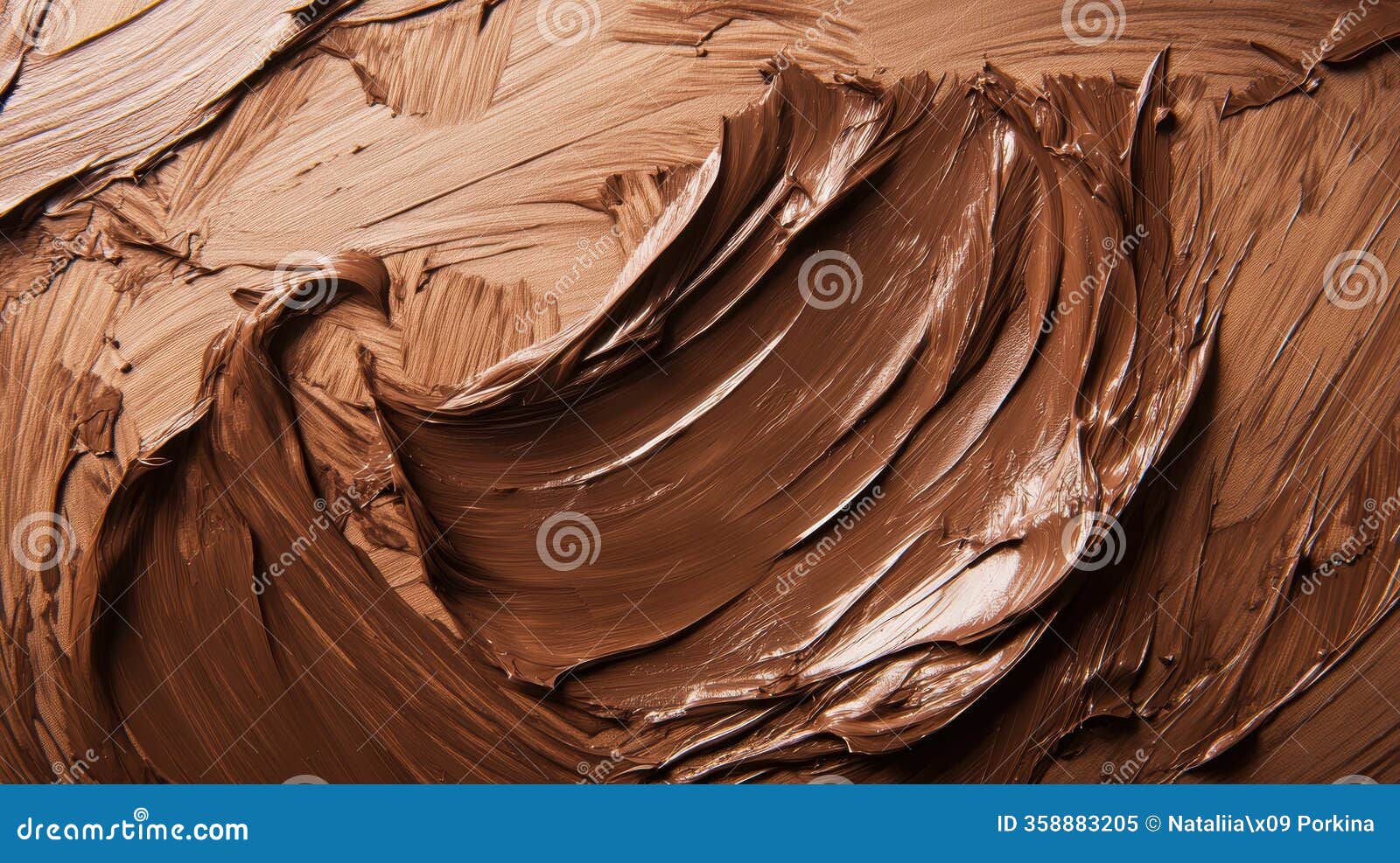 Rich Swirl of Smooth Chocolate Spread with Textured Surface Patterns ...