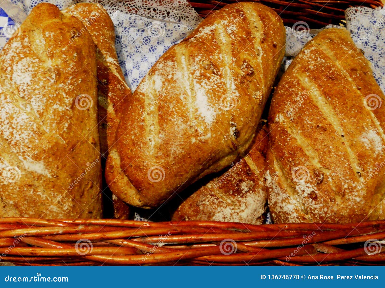 Rich walnut rustic bread stock photo. Image of pieces - 136746778