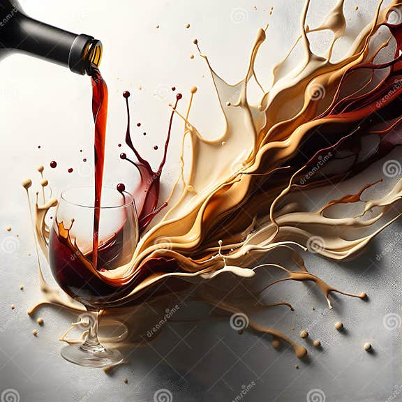Rich Wine Splash with Burgundy Dynamic Pattern and Elegant Flow ...