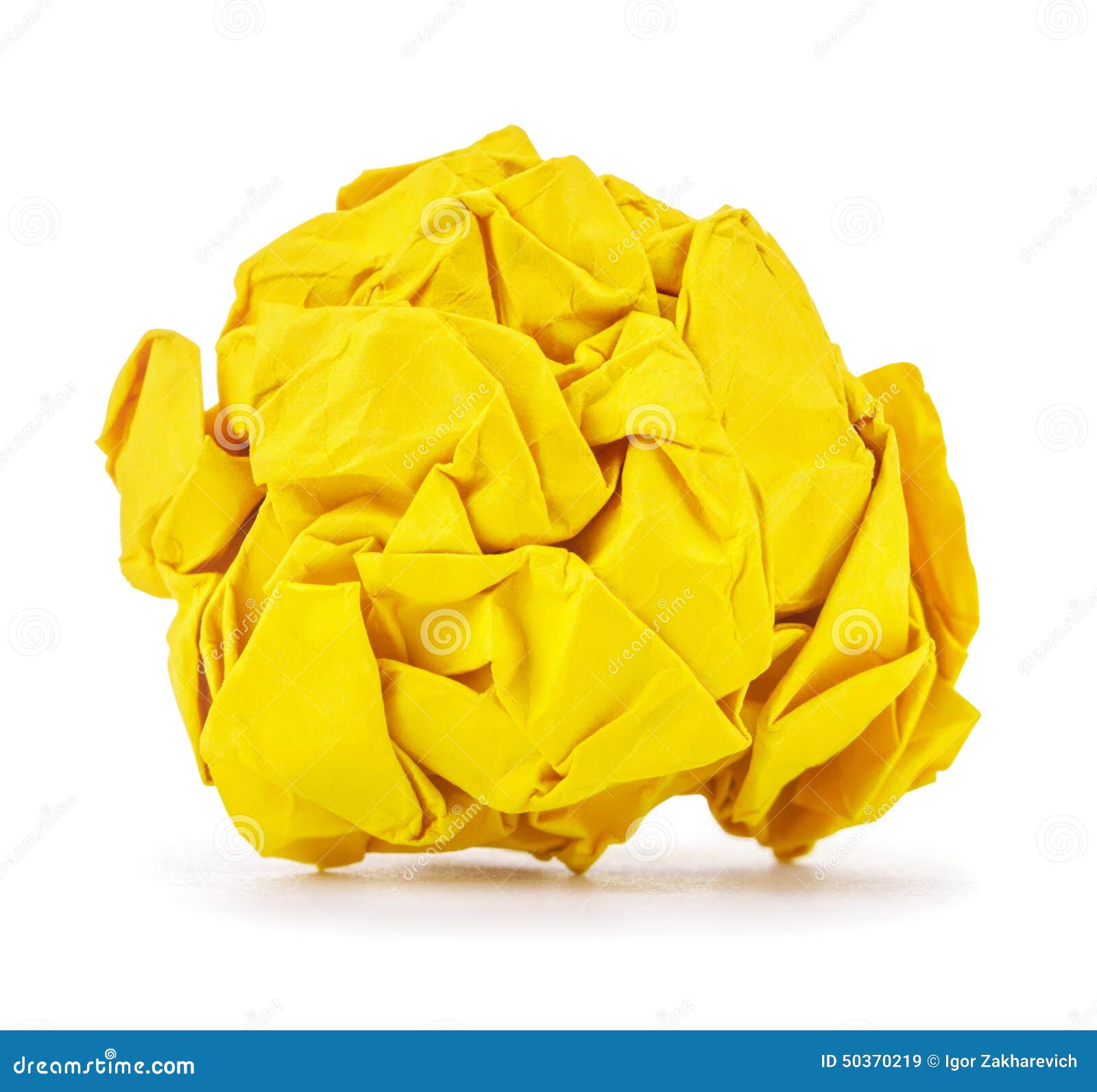 Rich Yellow Crumpled Paper Ball Rolled Royalty-Free Stock Photo ...
