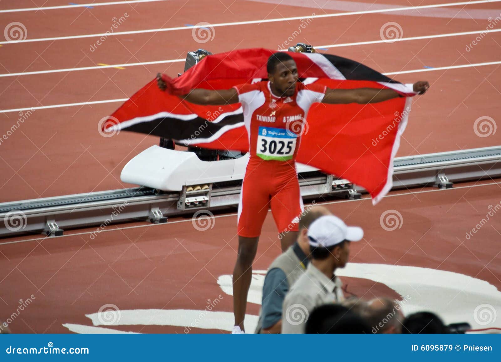 Richard Thompson Celebrates with Trinidad Flag Editorial Stock Image ...