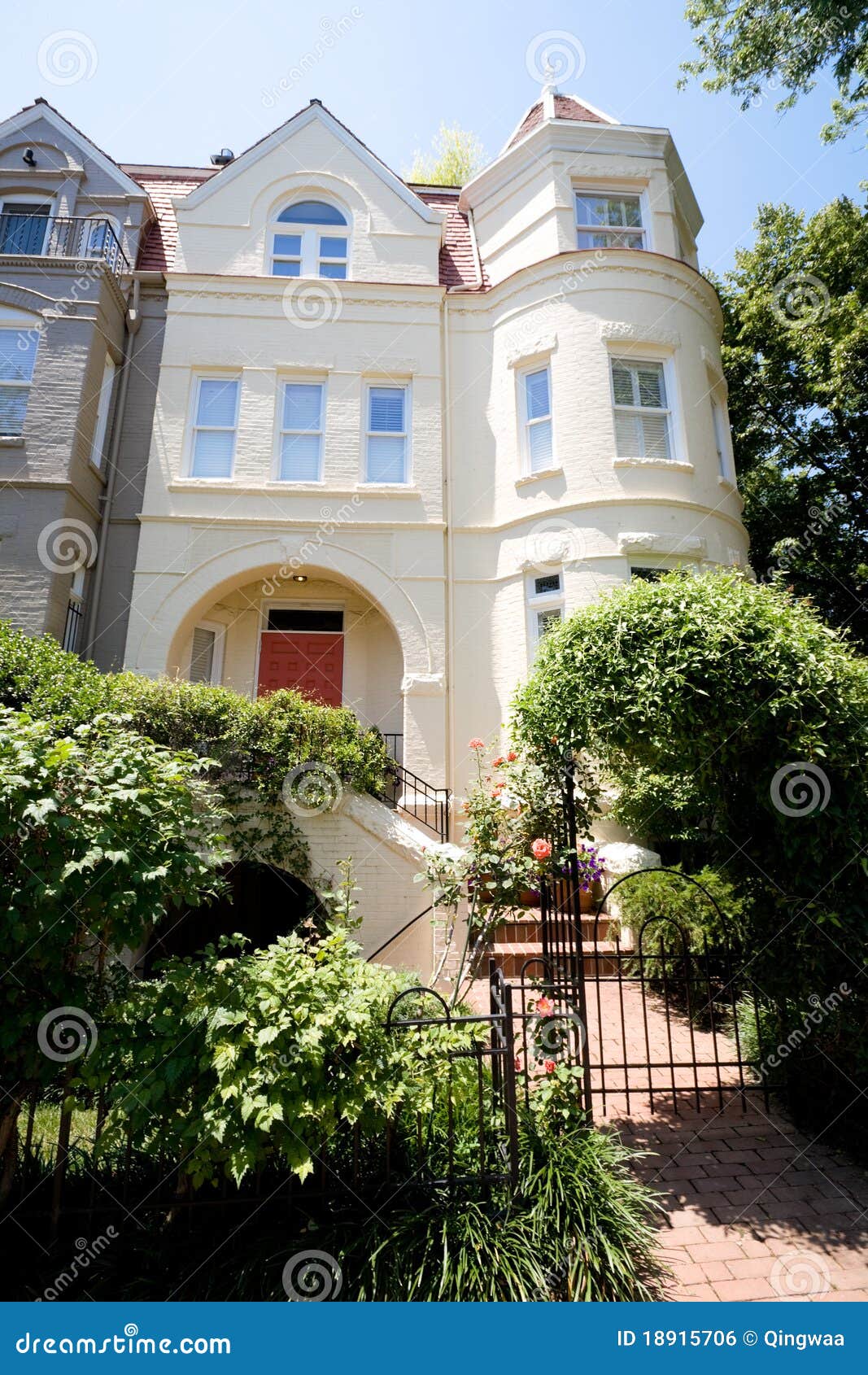 Richardsonian Romanesque Row House Home Washington Stock Photo - Image ...