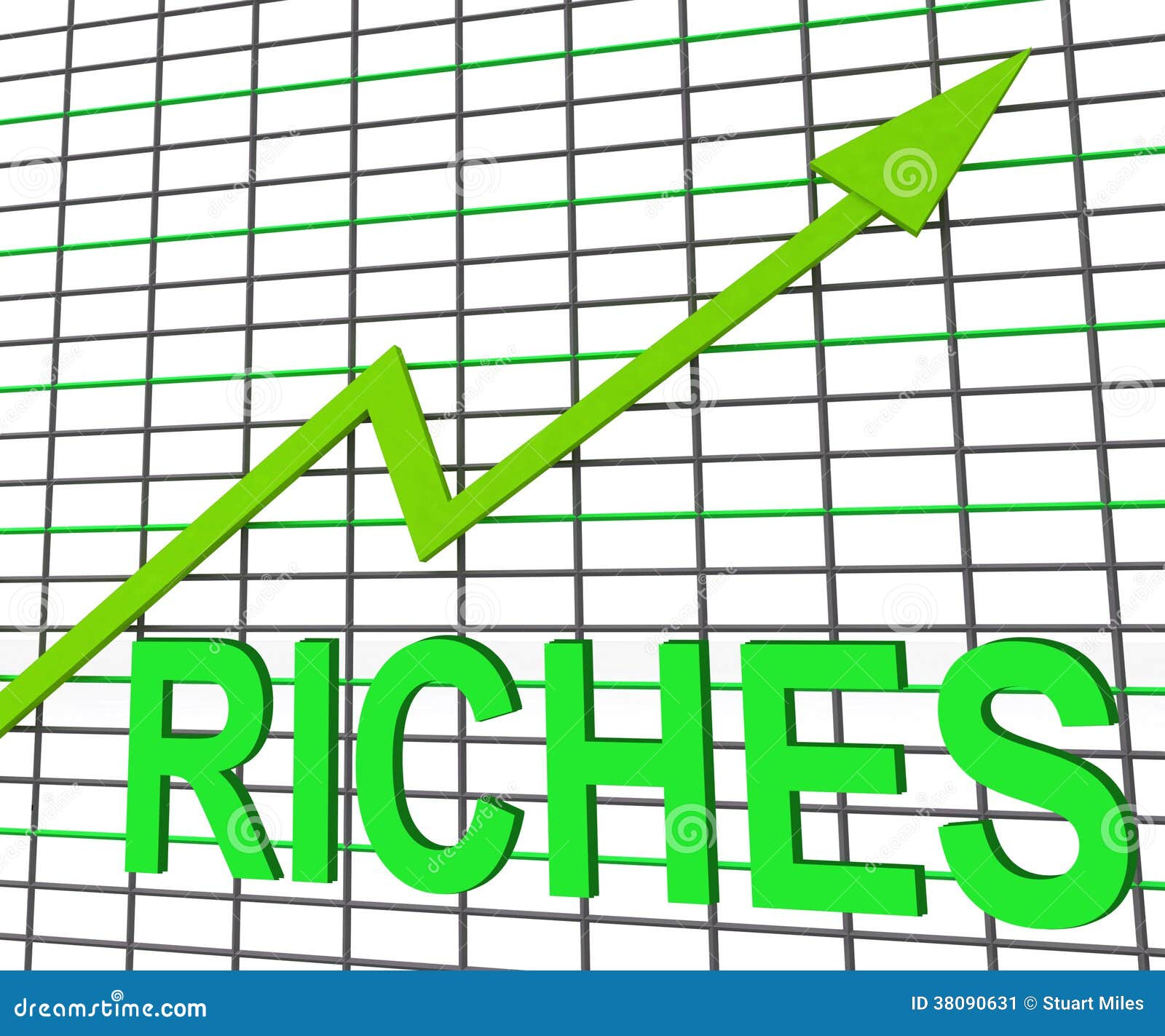 Riches Chart Graph Shows Increase Cash Wealth Stock Illustration ...