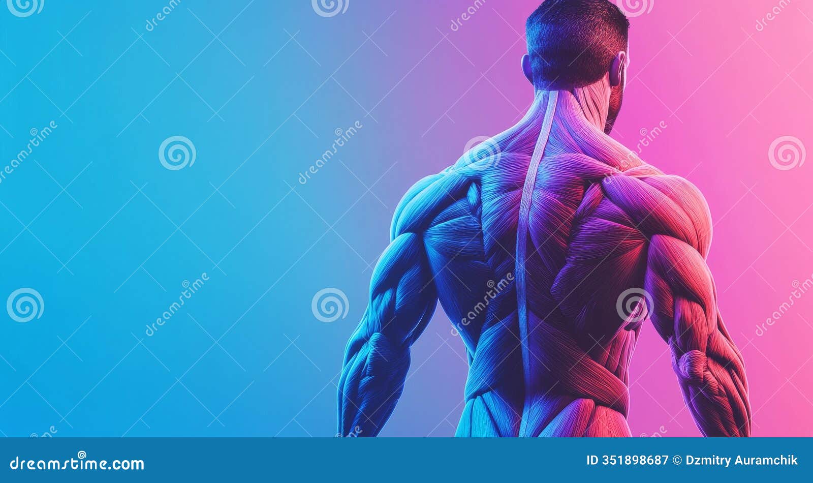 A Richly Colored, Detailed Representation of the Back S Muscles and ...