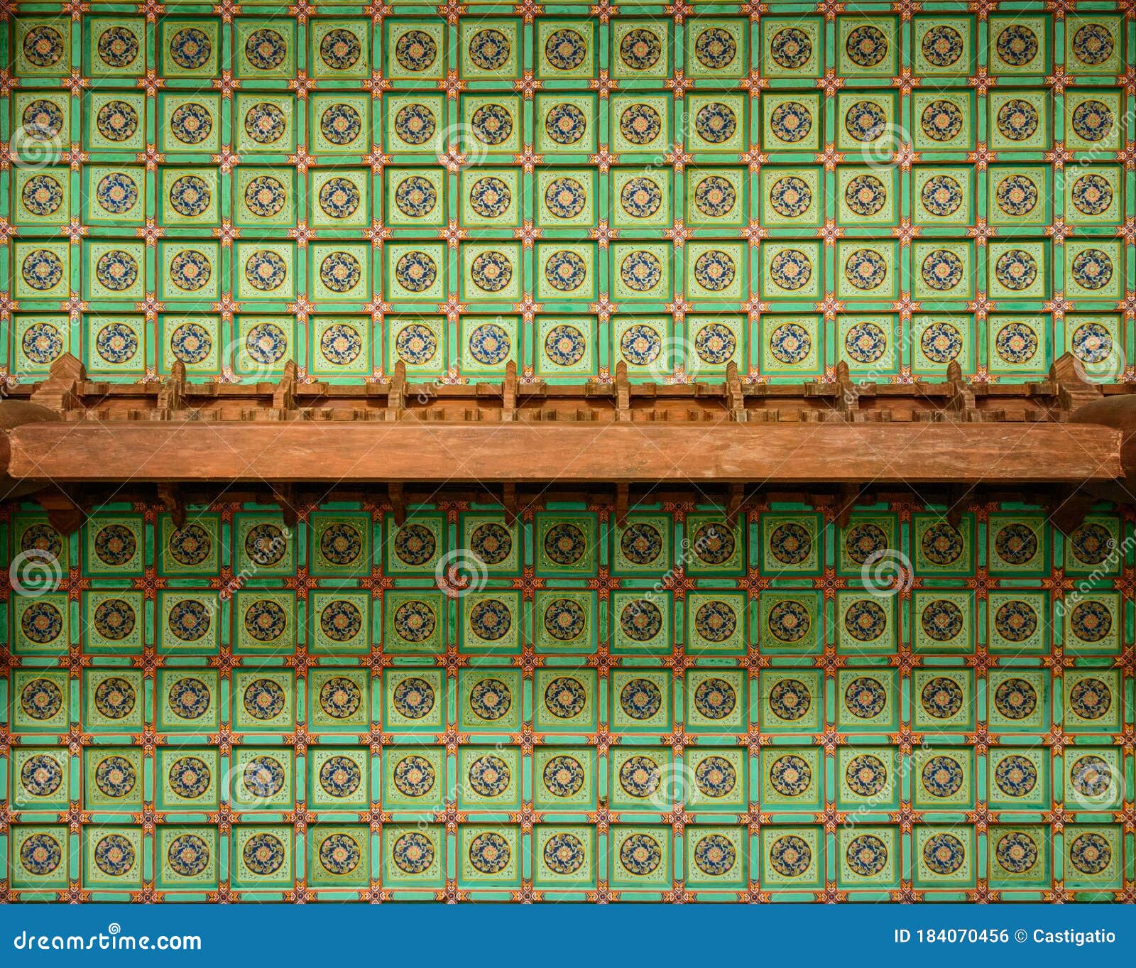 A Richly Decorated Ceiling in a Classic Chinese Building Stock Photo ...