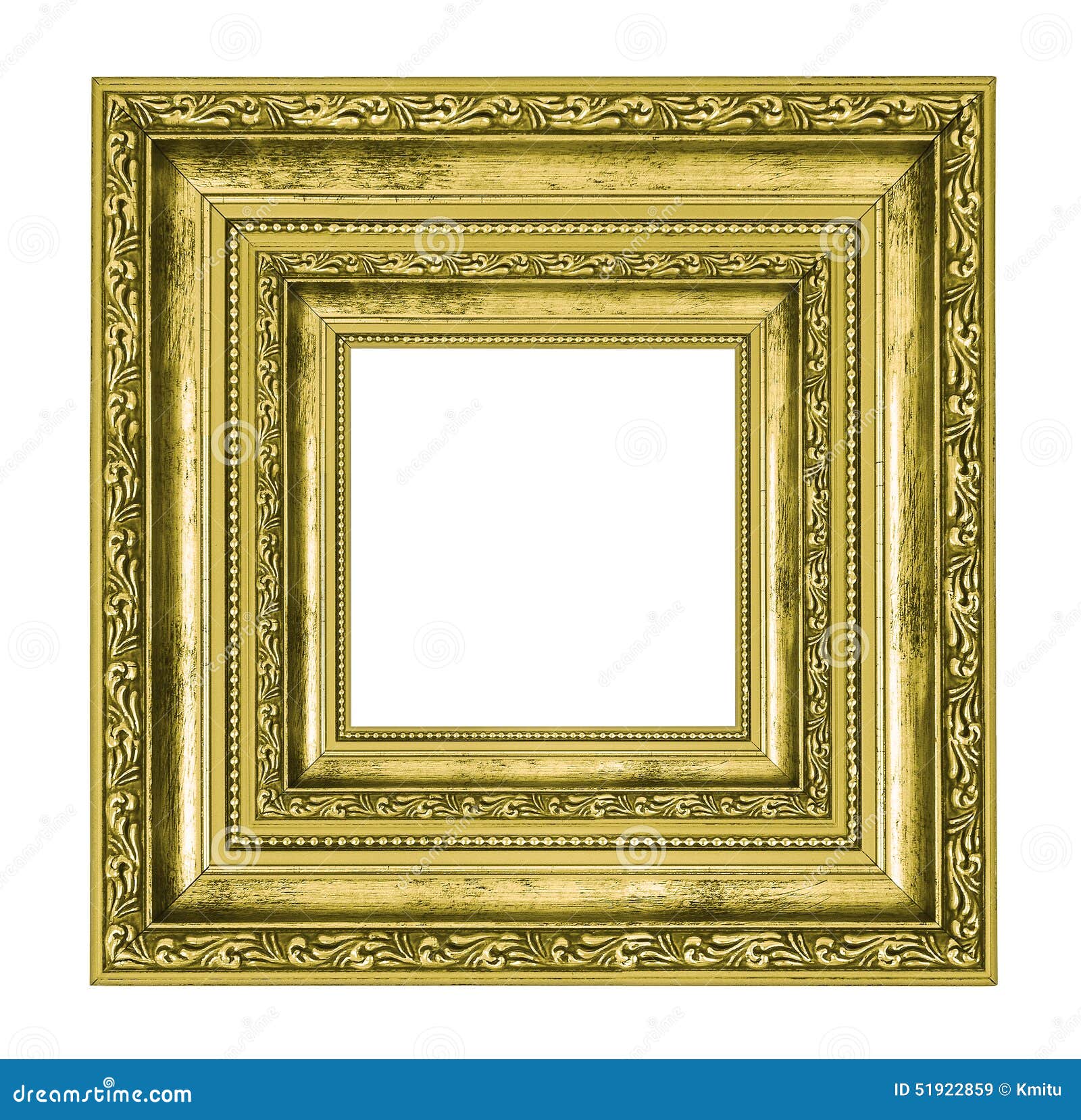 Richly Decorated Golden Square Frame Stock Image - Image of hollow ...