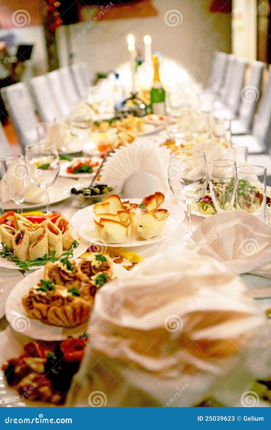 Richly laid table stock image. Image of served, table - 25039623